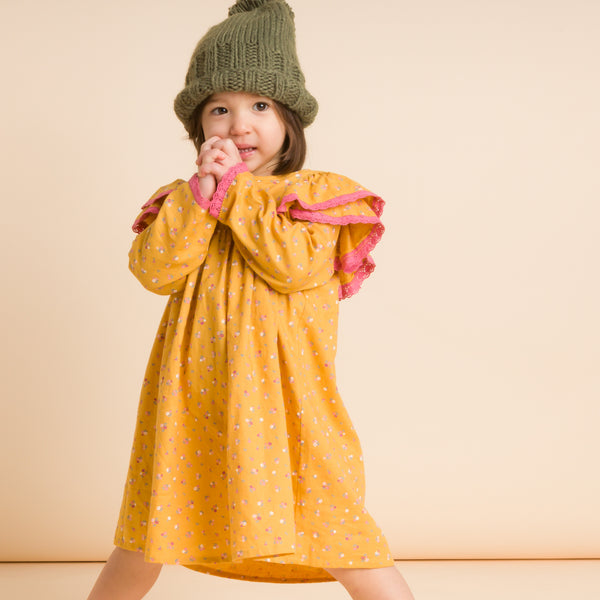 Toddler Flutter Sleeves Dress with Lace Trim | Charlotte Provence Mead ...